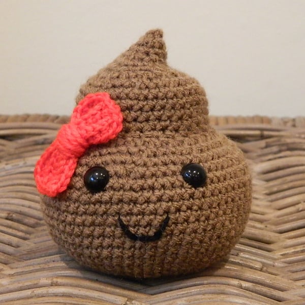 Mr Poop the plush poo toy with bow, handmade cr... - Folksy