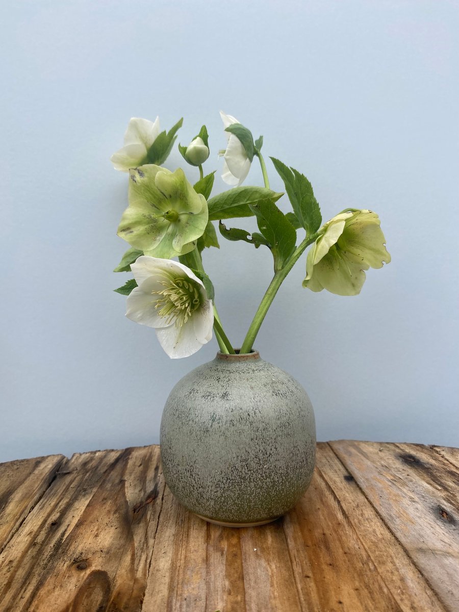Stoneware stem vase - Folksy