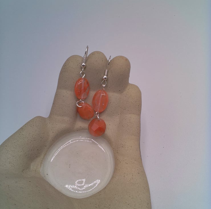 Raspberry Quartz Drop Bead and Chip Necklace an... - Folksy