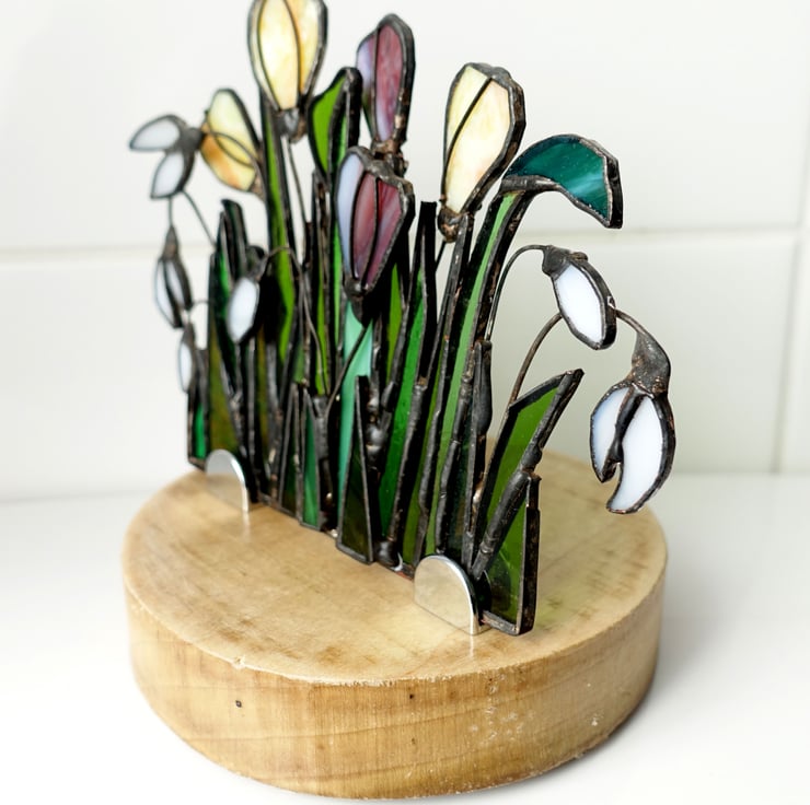 Crocus and Snowdrops Stained Glass Suncatcher T... - Folksy