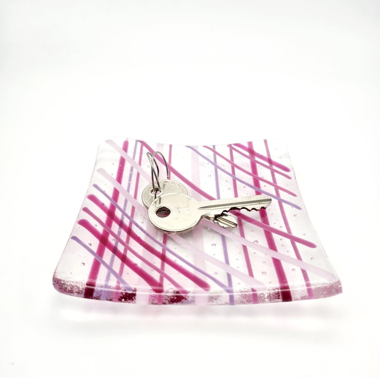 Fused Glass Trinket Dish for your keys, jewelle... - Folksy