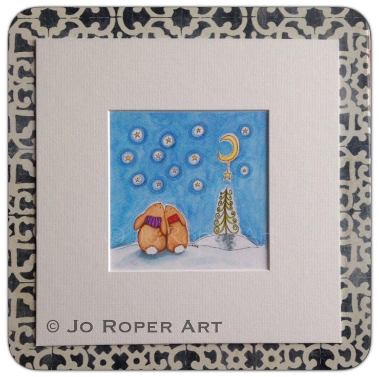Warm hugs mounted print Jo Roper - Folksy