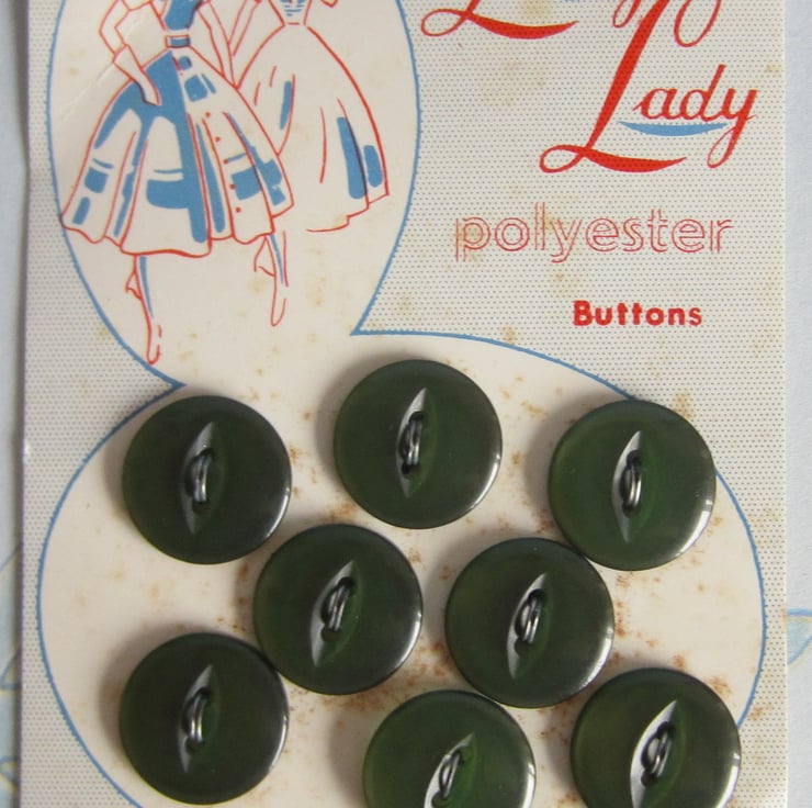 3 Cards of Vintage Lucky Lady Buttons - Folksy