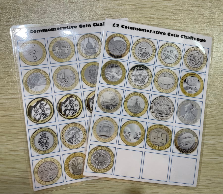 UK Commemorative Coin Hunt Check Lists - Folksy