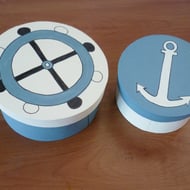 Free Postage - Nautical Boxes - Pair - Folksy