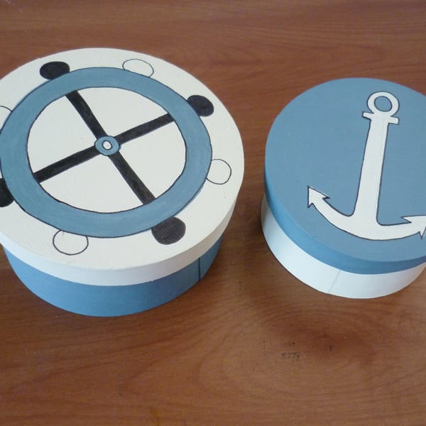 Free Postage - Nautical Boxes - Pair - Folksy