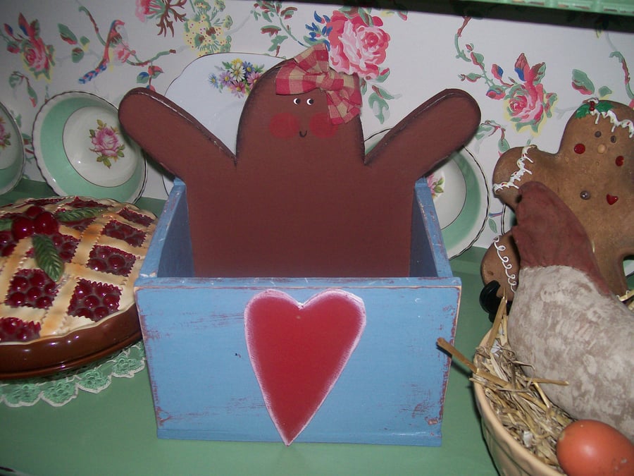 Wooden Rustic Christmas Gingerbread Storage Box - Folksy