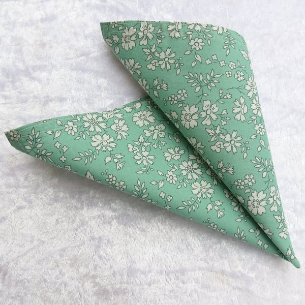 Liberty Lawn handkerchief. Floral design. Cotto... - Folksy