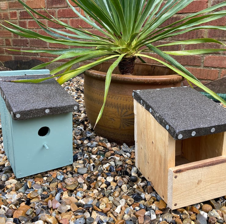 Handmade Natural Pine Wood Robin and Wren Nesti... - Folksy