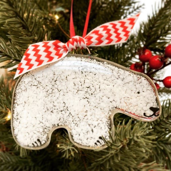 Fused Glass Polar Bear - Folksy