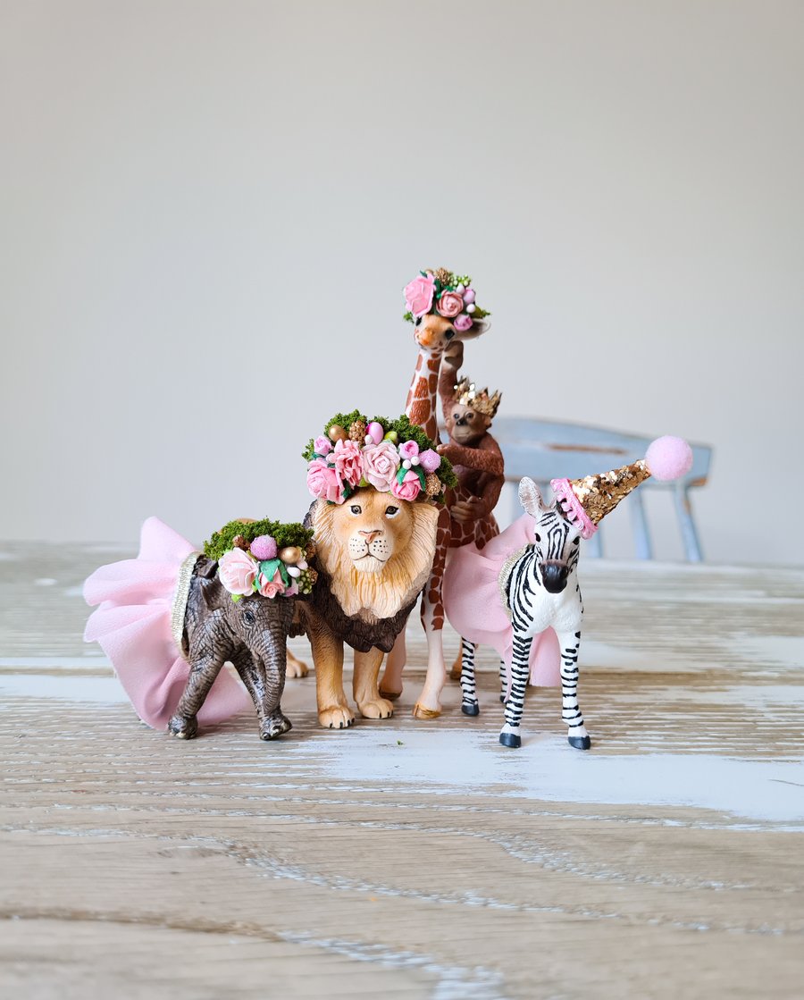 Personalised Set of 5 Pink Gold Cake Topper Chi... - Folksy