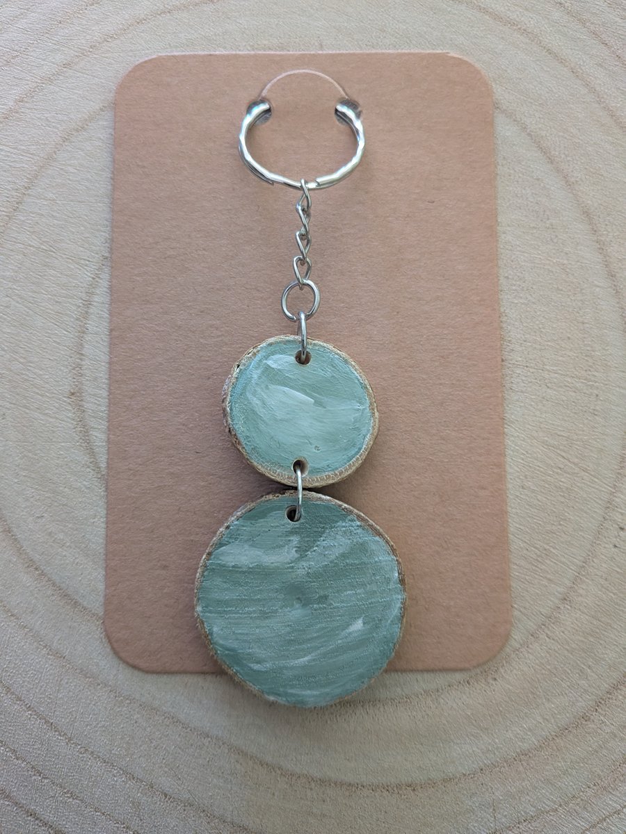 Painted Real Wood Keyring - Folksy