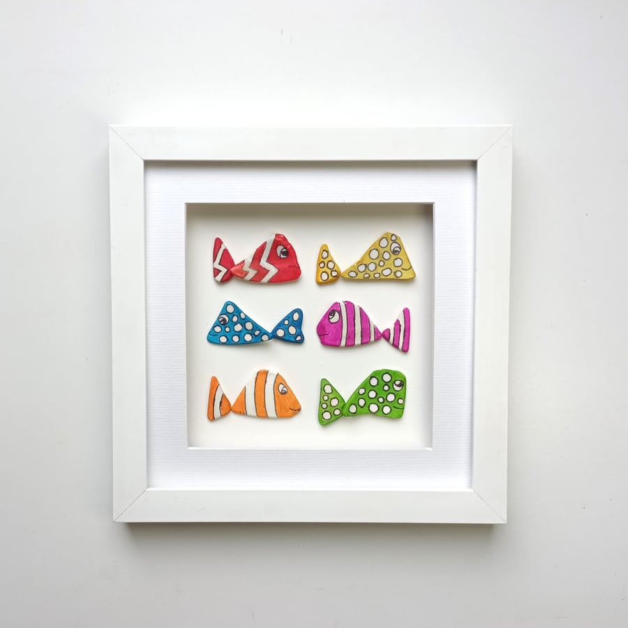 Colourful Sea Pottery Fish, Bathroom Wall Decor... - Folksy