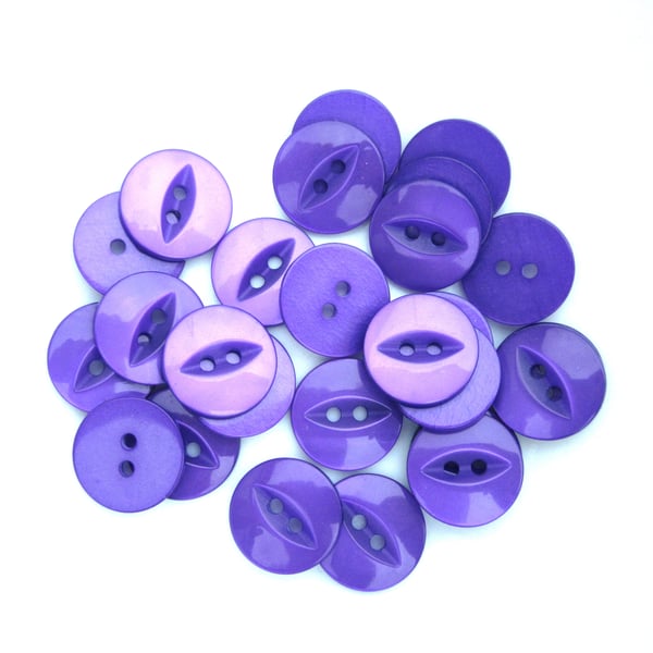 12 x Purple Buttons - Folksy