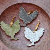Vintage style ,Handmade Chicken Decorations - Folksy