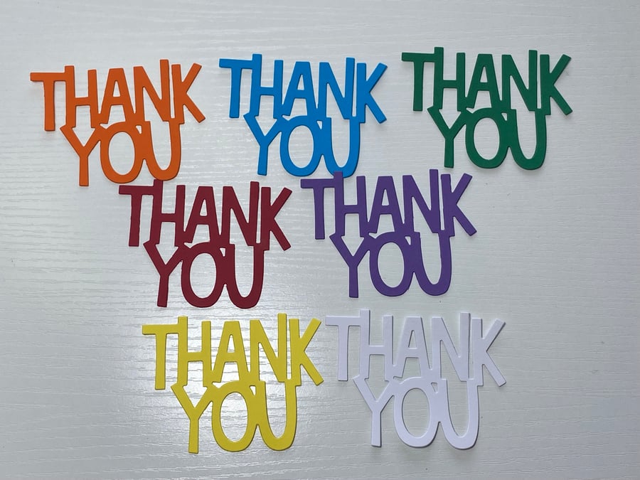 Thank You Large Sentiment Die Cut Card Toppers ... - Folksy