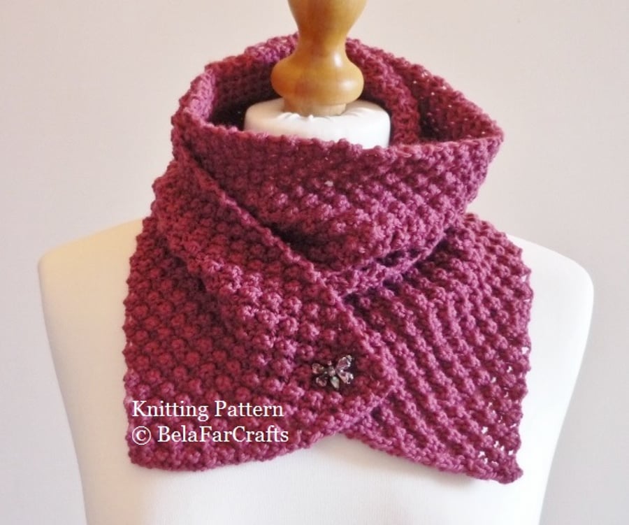 KNITTING PATTERN - Small Bobbles Scarf - PDF fi... - Folksy