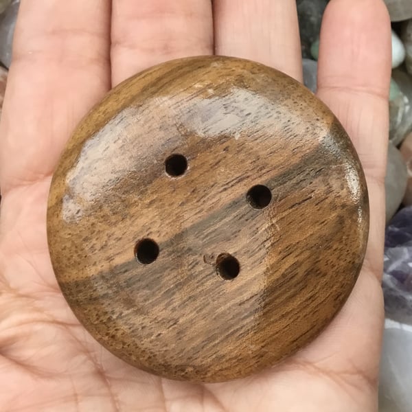 Super Large Dark Wood Button! Hand turned indiv... - Folksy