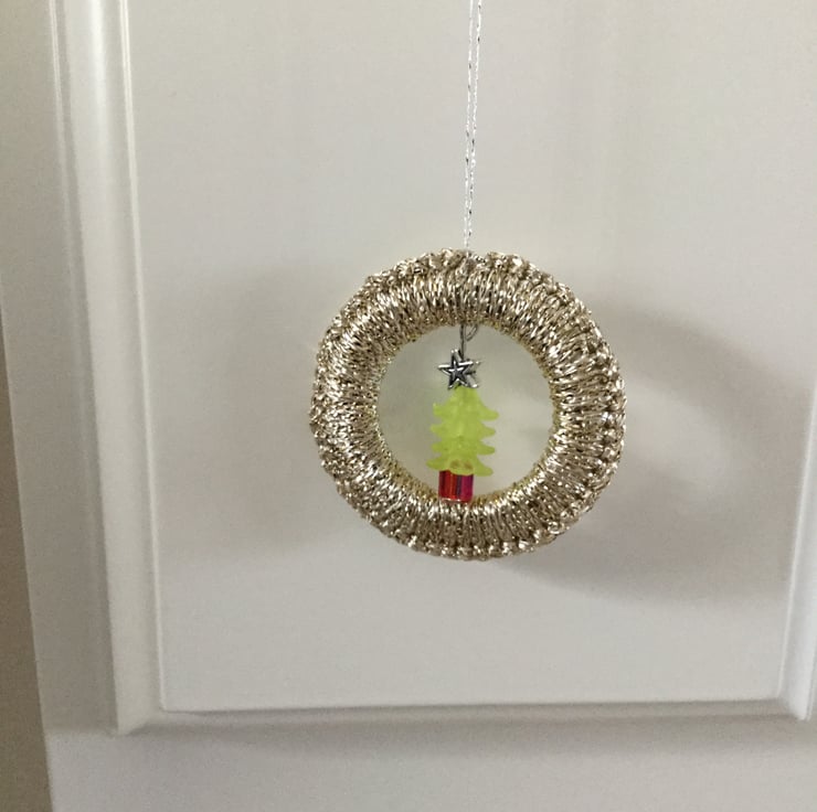 Beaded Christmas Tree Decoration - Folksy