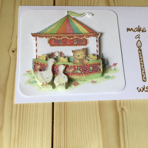 A cute, decoupage birthday card. CC225 - Folksy