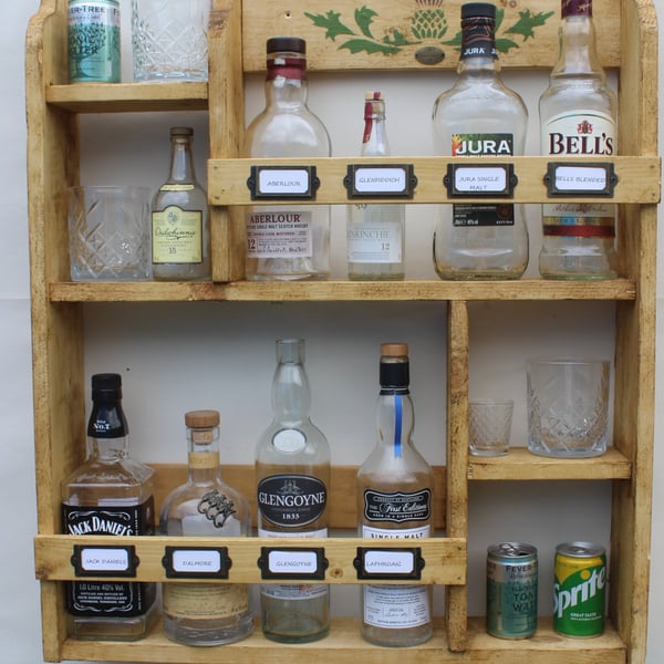 Whisky rack, 8 bottles with storage for glass's... - Folksy