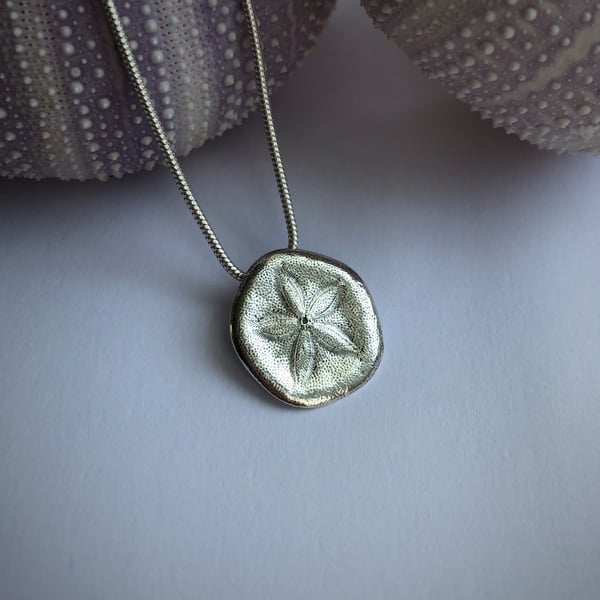 Eco Silver Sand Dollar Pendant - Folksy