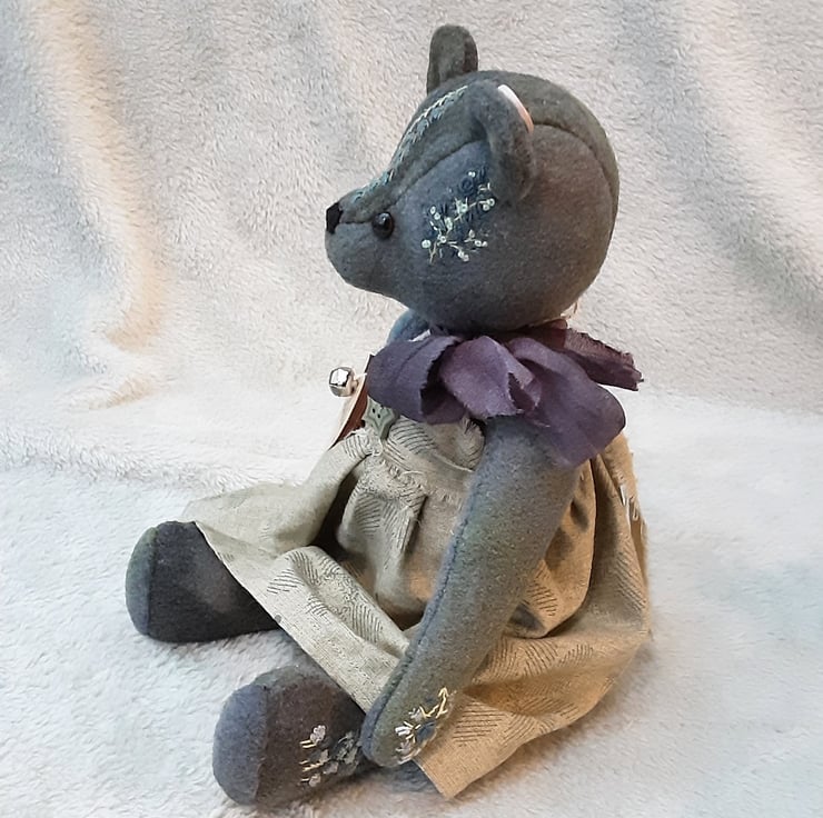 SOLD Hand embroidered teddy bear, one of a kind... - Folksy