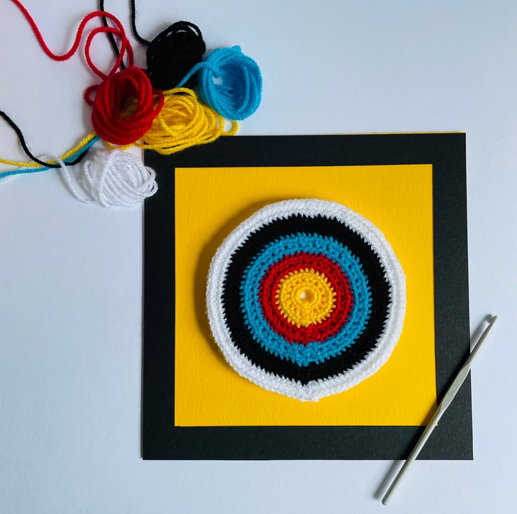 Framed Crochet Wall Artwork, Small Crochet Targ... - Folksy