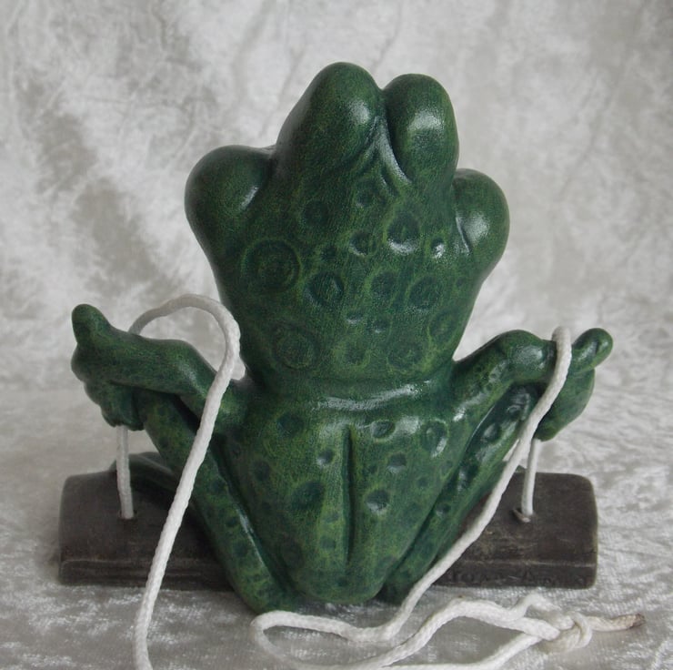 Ceramic Hand Painted Novelty Green Frog Toad On... - Folksy