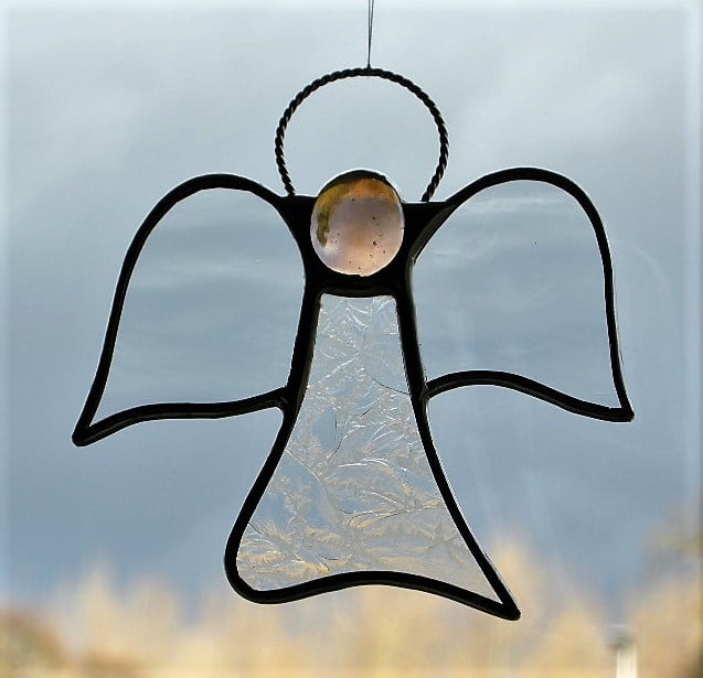 Stained glass suncatcher (Angel) abstract in tw... - Folksy