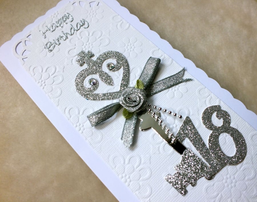 18th Birthday Key Luxury Handmade Card - Folksy