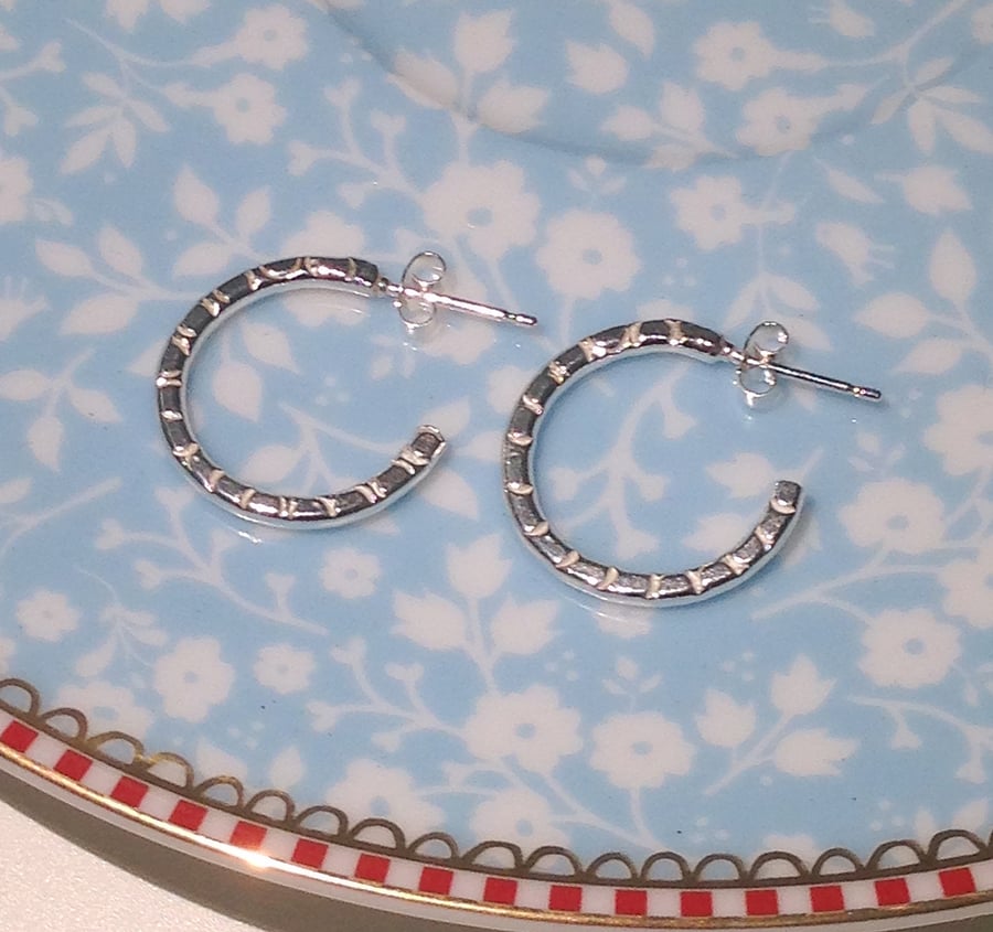 Sterling Silver Open Hoop Earrings - UK Free Post - Folksy