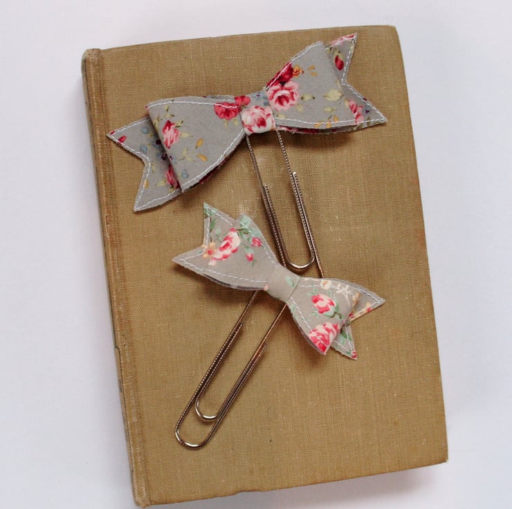 Bow paperclips,planner accessories,pair of bow ... - Folksy