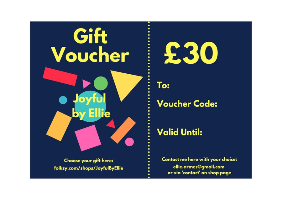 30 Gift Voucher Certificate - by Email - Folksy