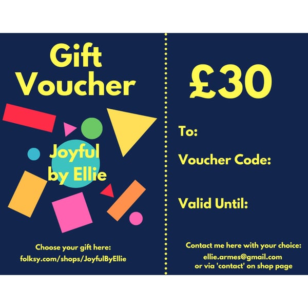 30 Gift Voucher Certificate - by Email - Folksy
