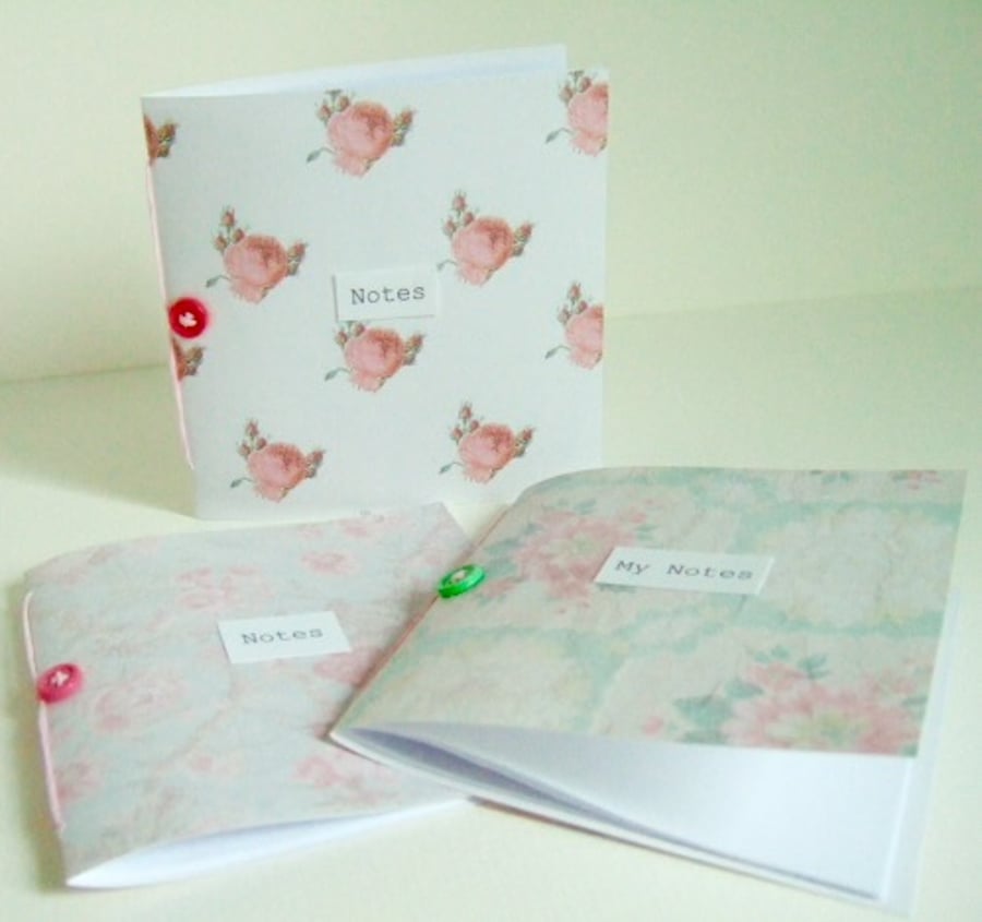 Vintage Floral Mini Notebooks, Handmade Noteboo... - Folksy