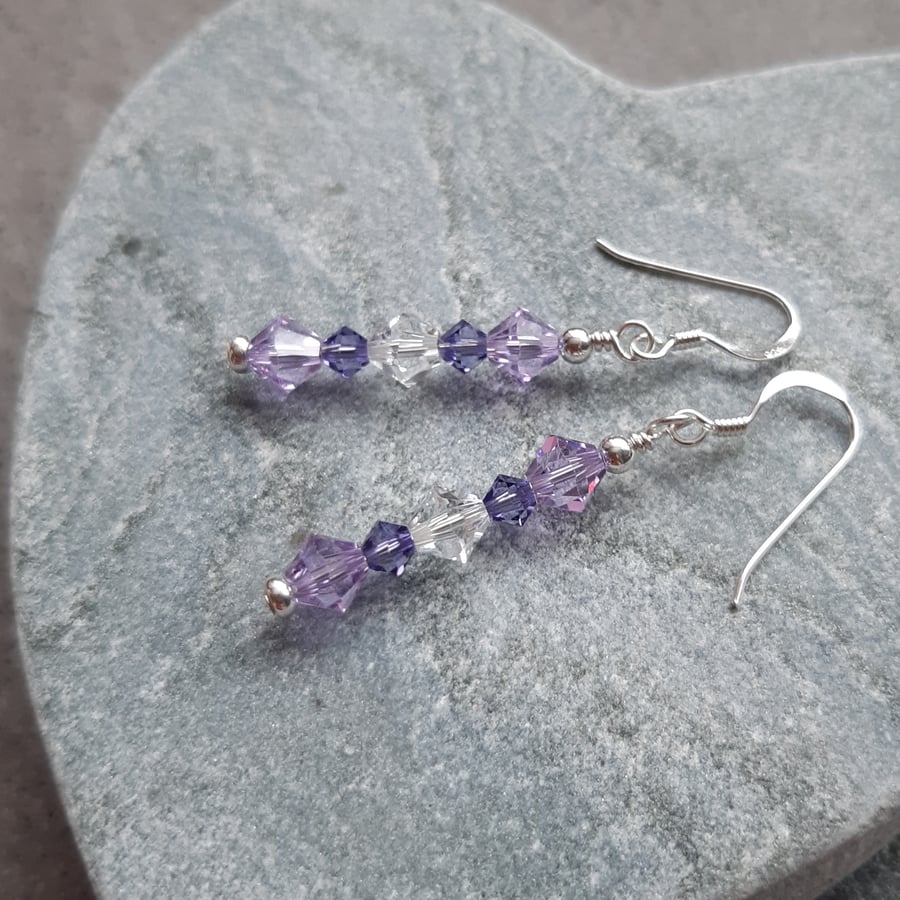 Sterling Silver Lilac Crystals With Swarovski® ... - Folksy