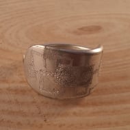 Upcycled Silver Plated Spoon Handle Ring With E... - Folksy