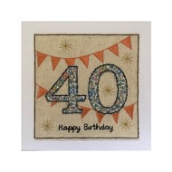 40th Birthday Card, Liberty Floral Card, Libert... - Folksy