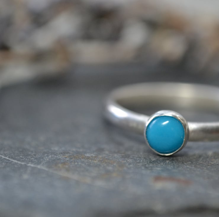 Turquoise stacking birthstone ring - Folksy
