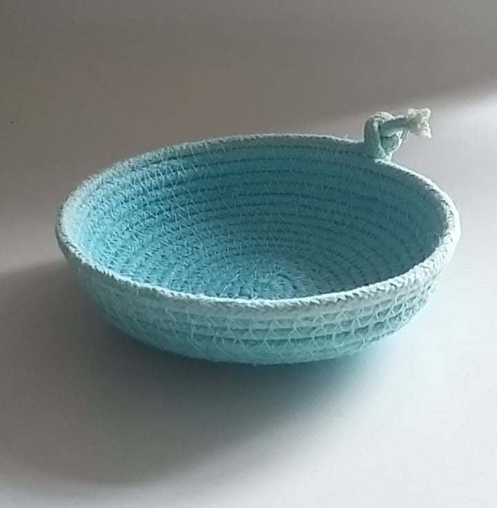 Trio of hand dyed rope bowls - Folksy