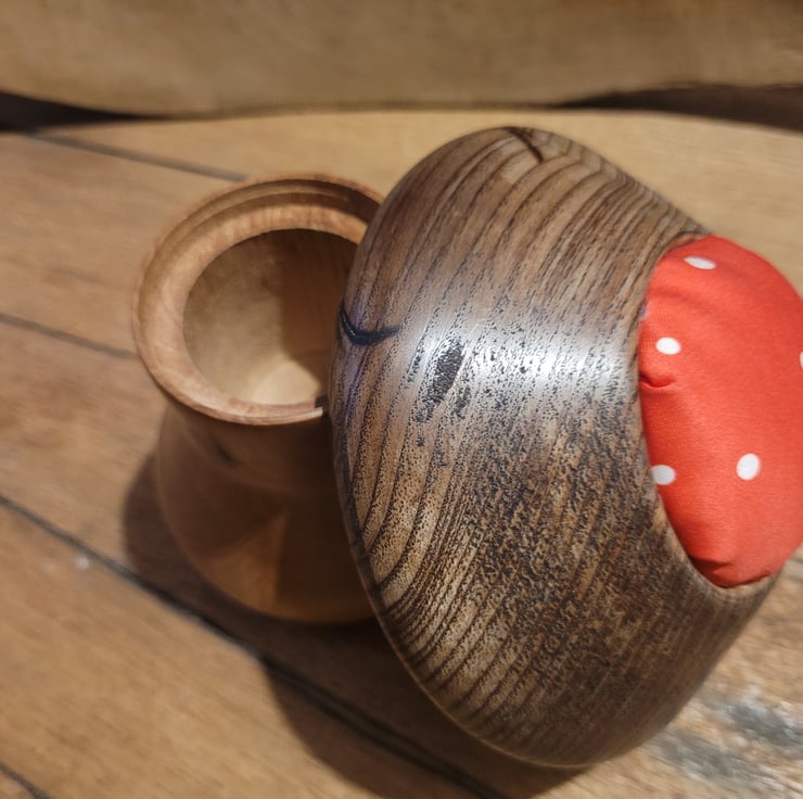 Toadstool pin cushion and needle pot - Folksy