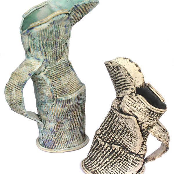 Textured hand made Jugs - Folksy