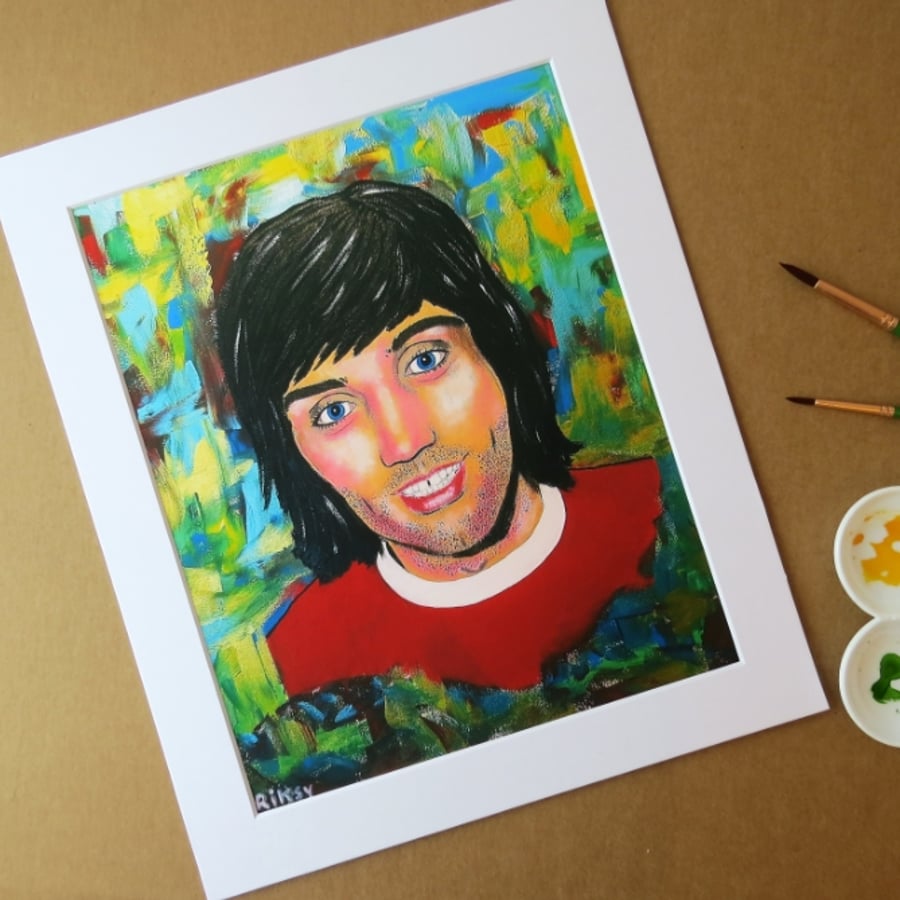 GEORGE BEST - ART PRINT WITH MOUNT - Folksy