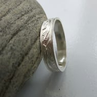 Silver Ring, with leaf pattern - Folksy