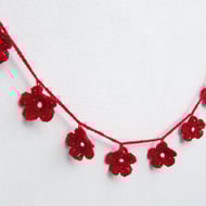 Red bunting decoration, red flower garland - Folksy