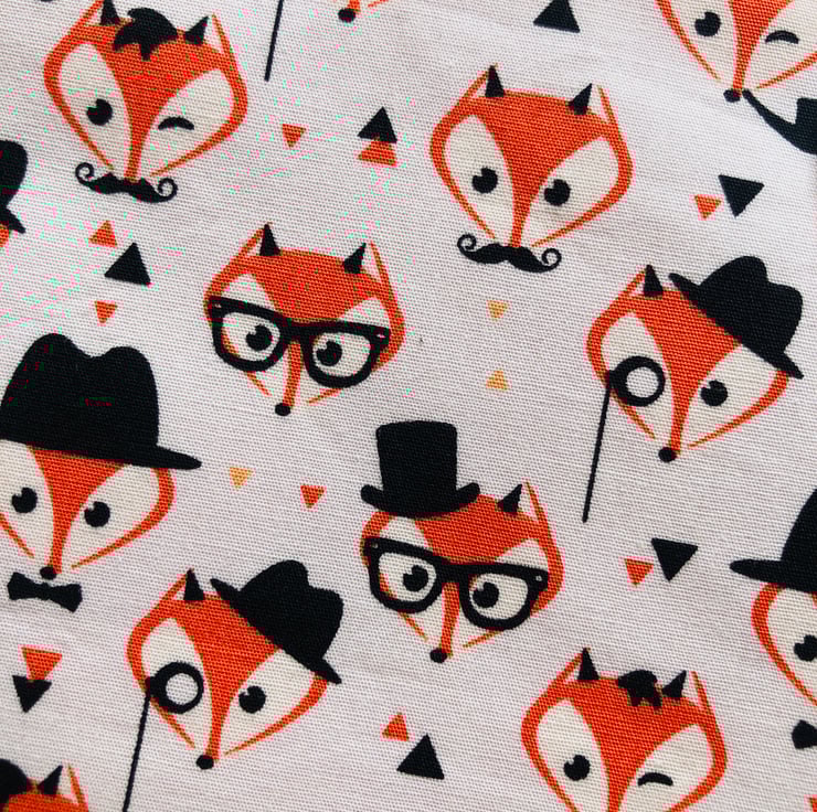 Fox print zip pouch (small); quirky fox print p... - Folksy