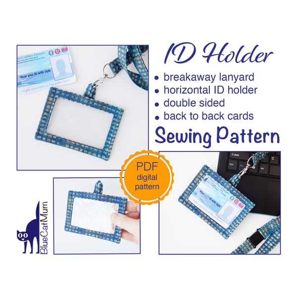 ID holder Sewing Pattern, PDF Digital Tutorial ... - Folksy