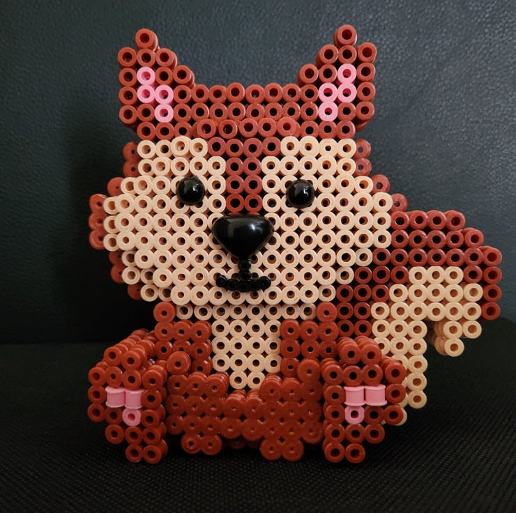 Cute 3d Red squirrel made out of hama beads - Folksy