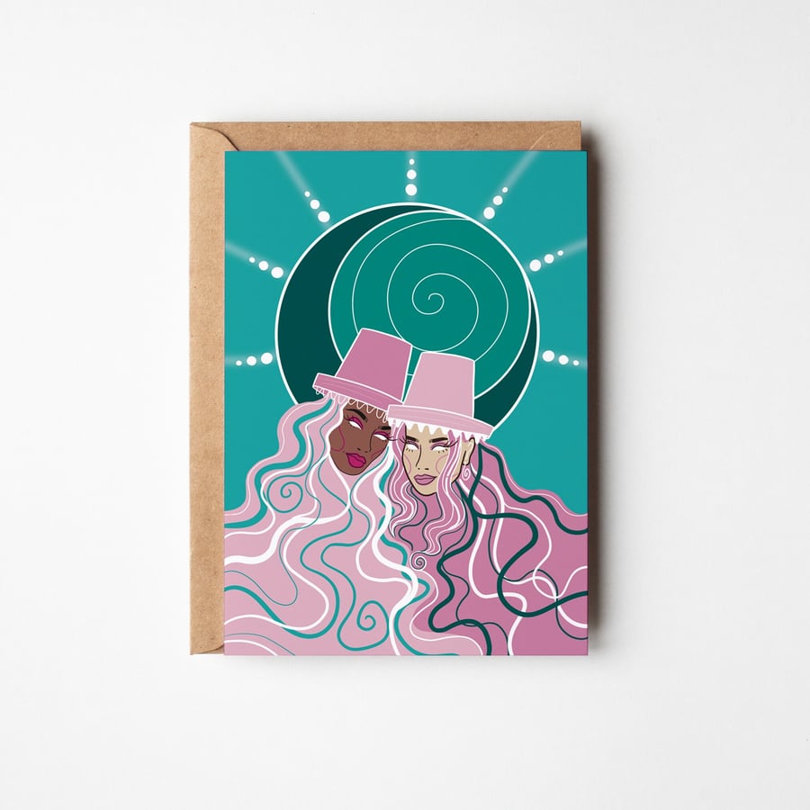 Soul Sisters - A6 Greeting Card Welsh Lady card... - Folksy